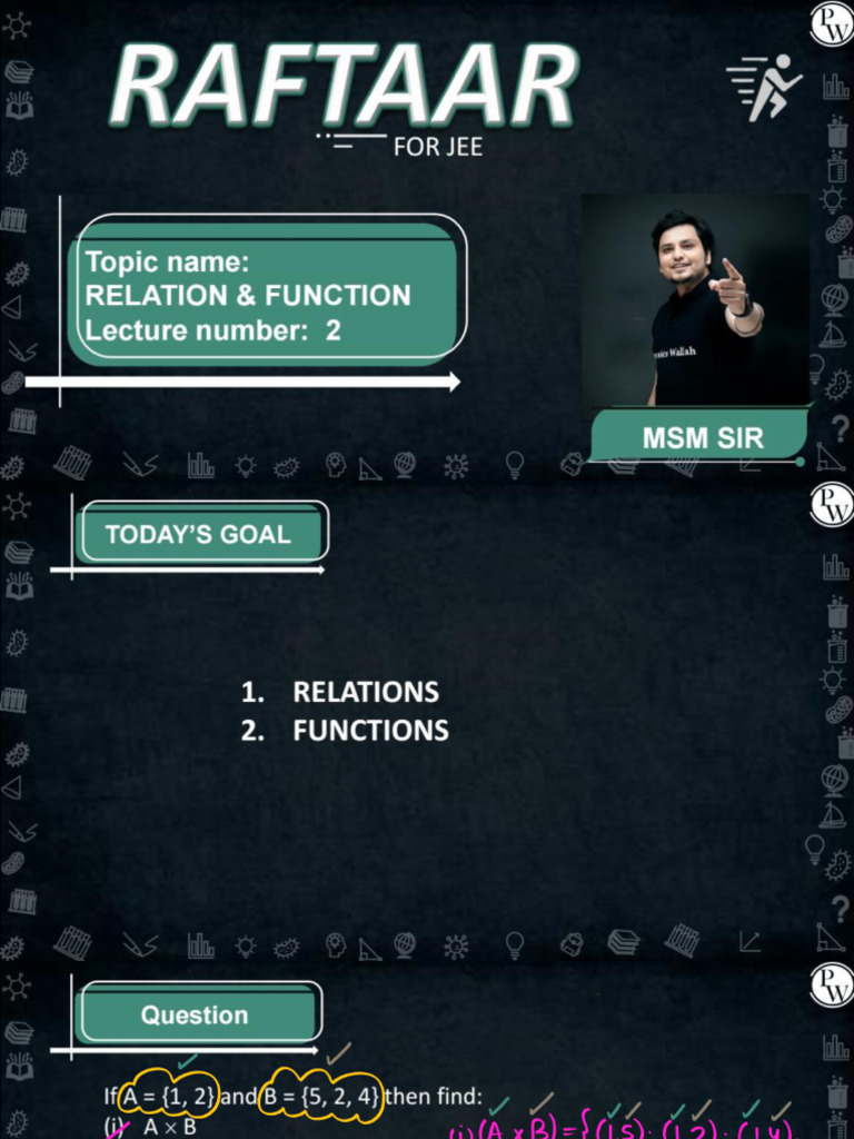 Relation and Function Class 11th - Lecture Notes | PDF