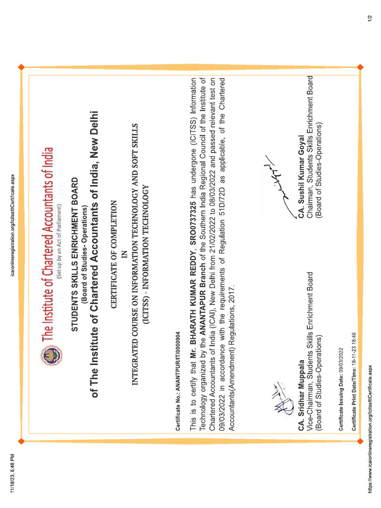 ITT Completion Certificate | PDF