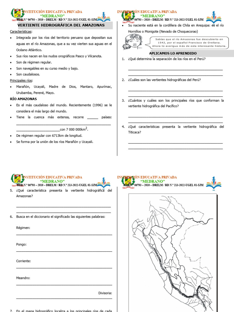 4to Grado 23-11-23 | PDF | Río | río Amazonas