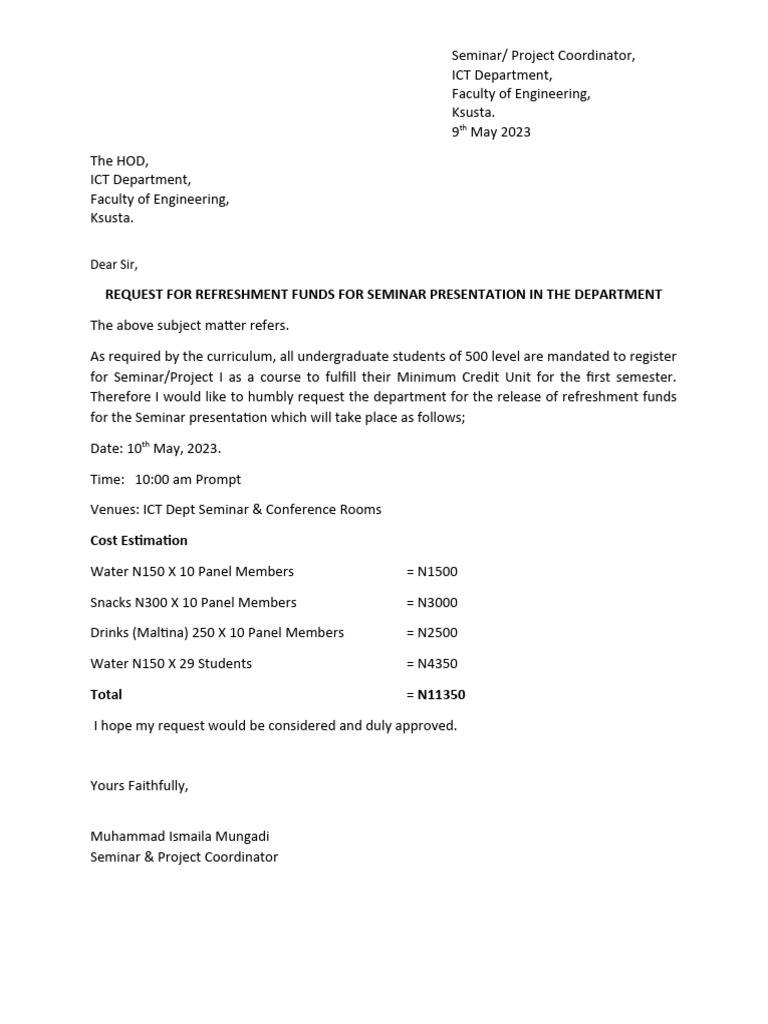 Release of Funds Letter | PDF