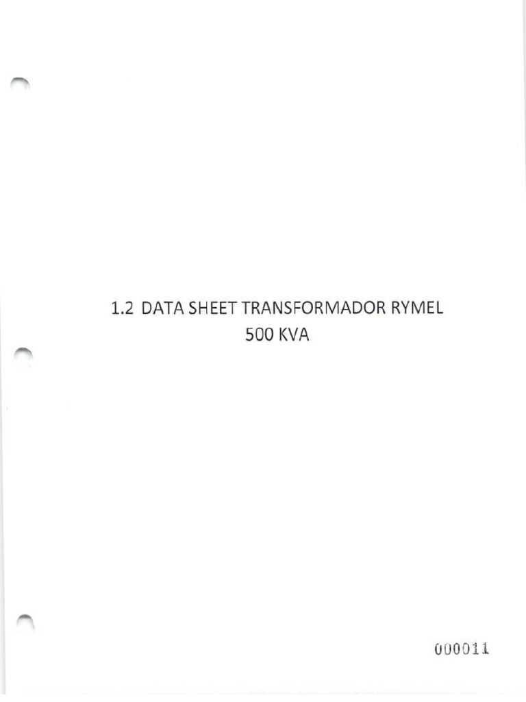 1.2 Data Sheet Transf Rymel 500 KVA | PDF