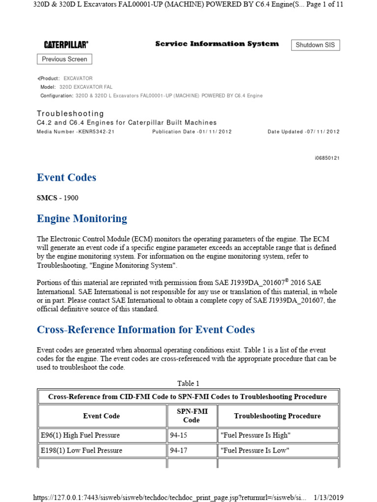 Diagnostic Event Codes | PDF | Troubleshooting | Sensor