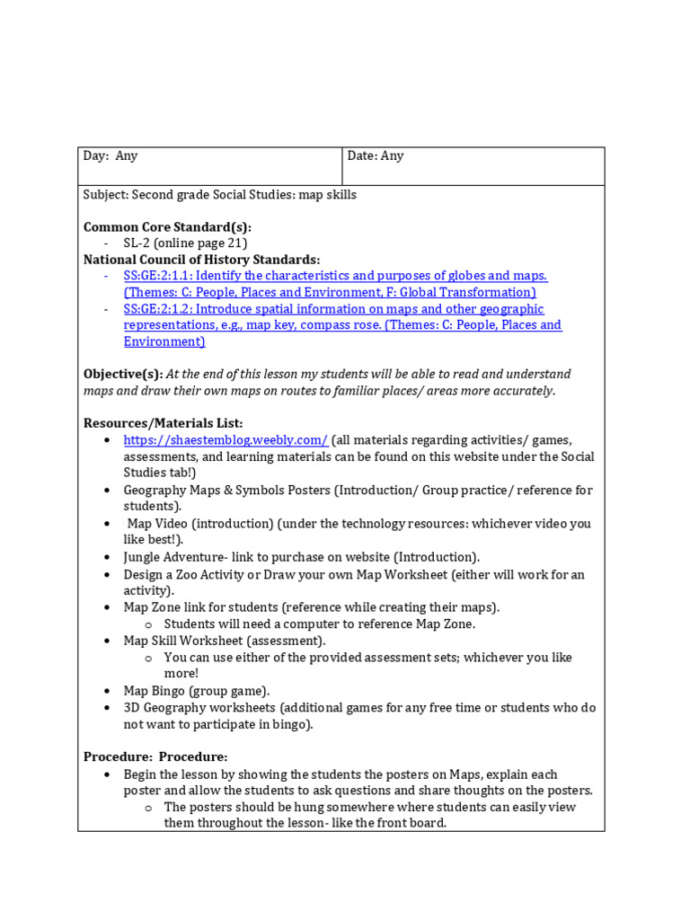 Social Studies Lesson Plan | PDF | Map | Lesson Plan