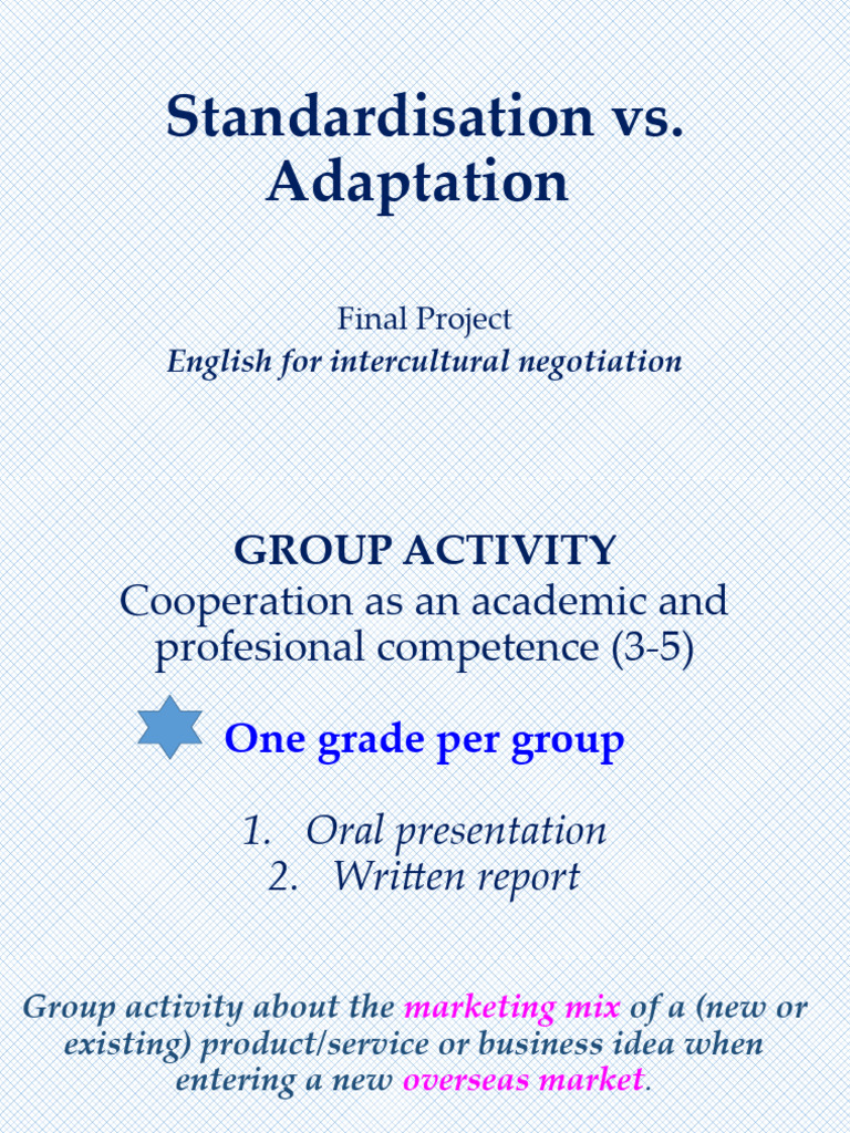 Standardisation Vs Adaptation - 2023 | PDF | Marketing | Standardization