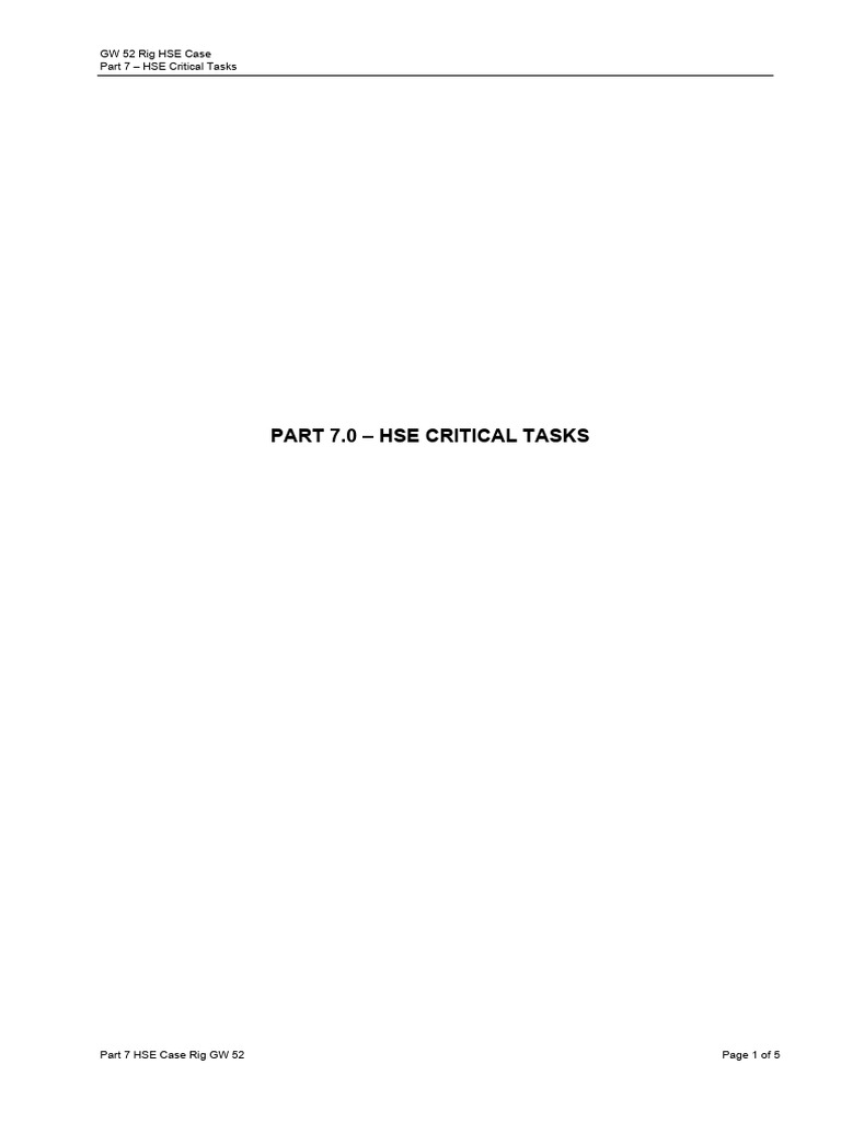 Part 7 Hse Critical Tasks | PDF | Reliability Engineering