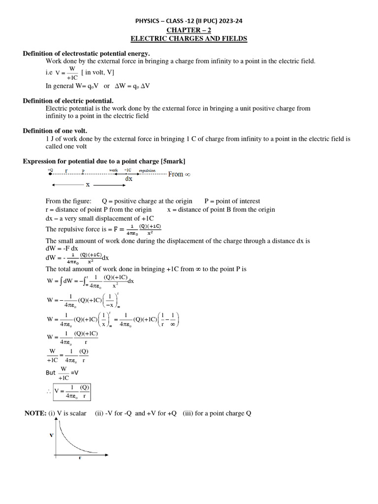 ch.2 Electric Potential and Capacitor - Notes | PDF | Capacitor ...