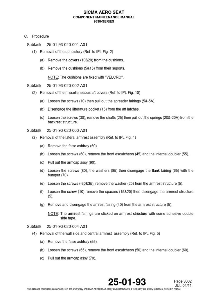 Armrest Assembly Maintenance Guide | PDF | Manufactured Goods