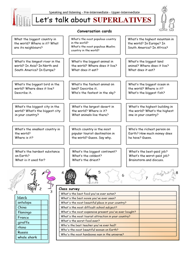 Lets Talk About Superlatives Fun Activities Games - 4138 | PDF