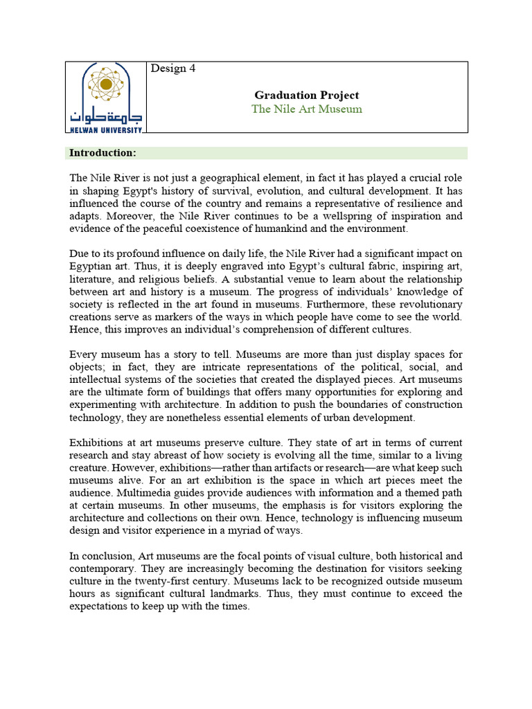 Graduation Project - Art Museum2024 | PDF | Art