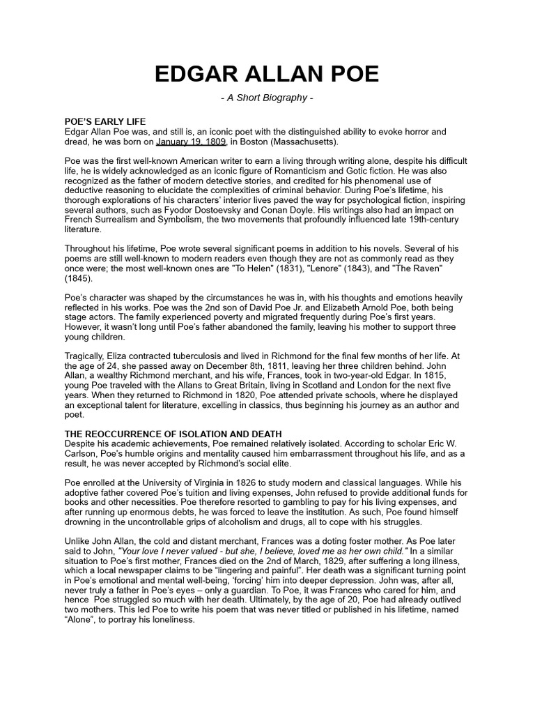 Edgar Allan Poe | PDF | Edgar Allan Poe