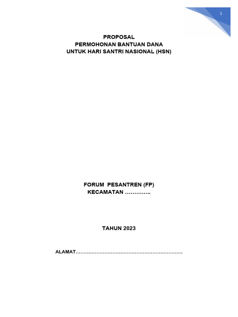 Contoh Proposal HSN 2023 | PDF