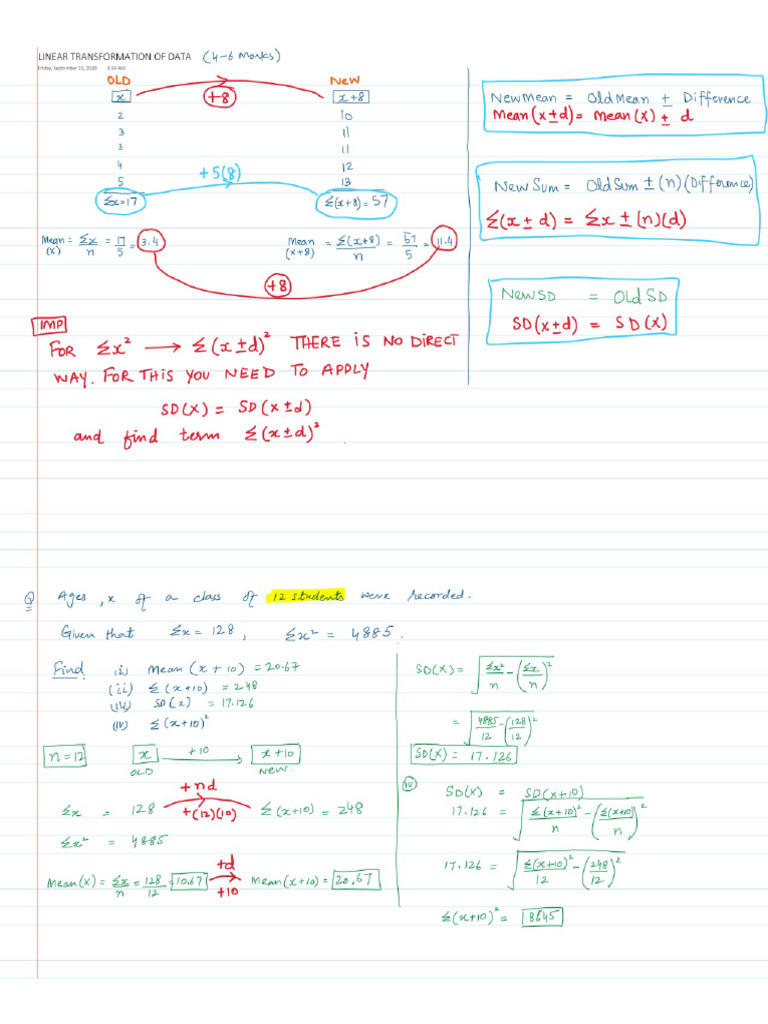 Linear Transformation of Data | PDF