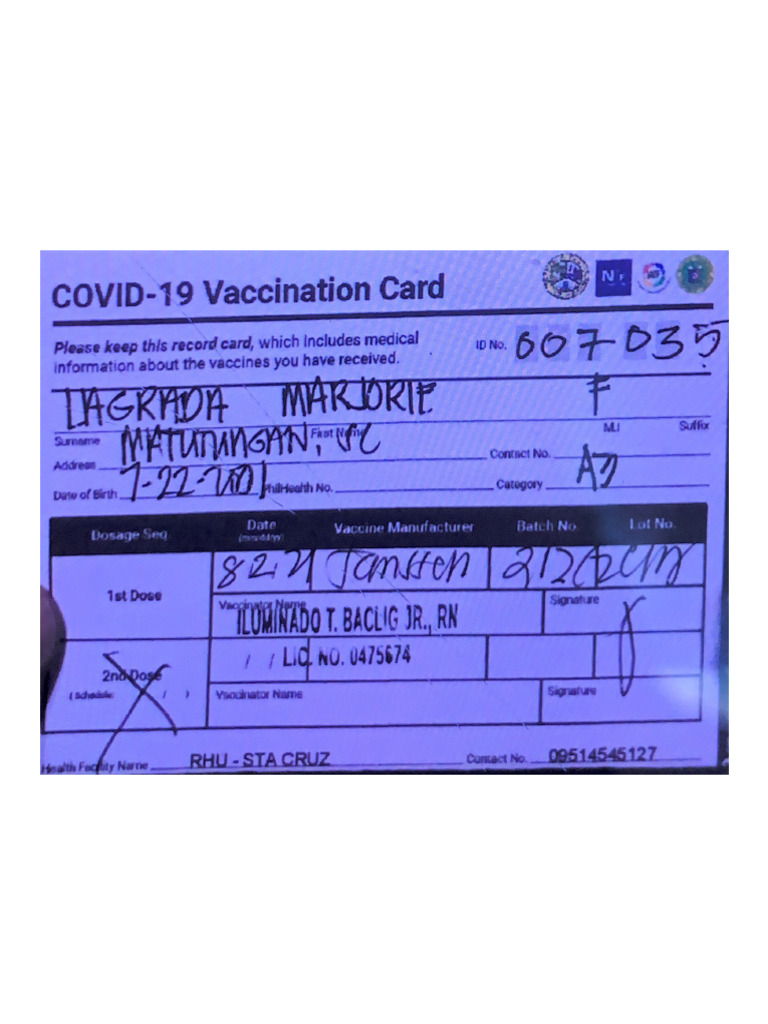 COVID-19 Vaccination Card | PDF