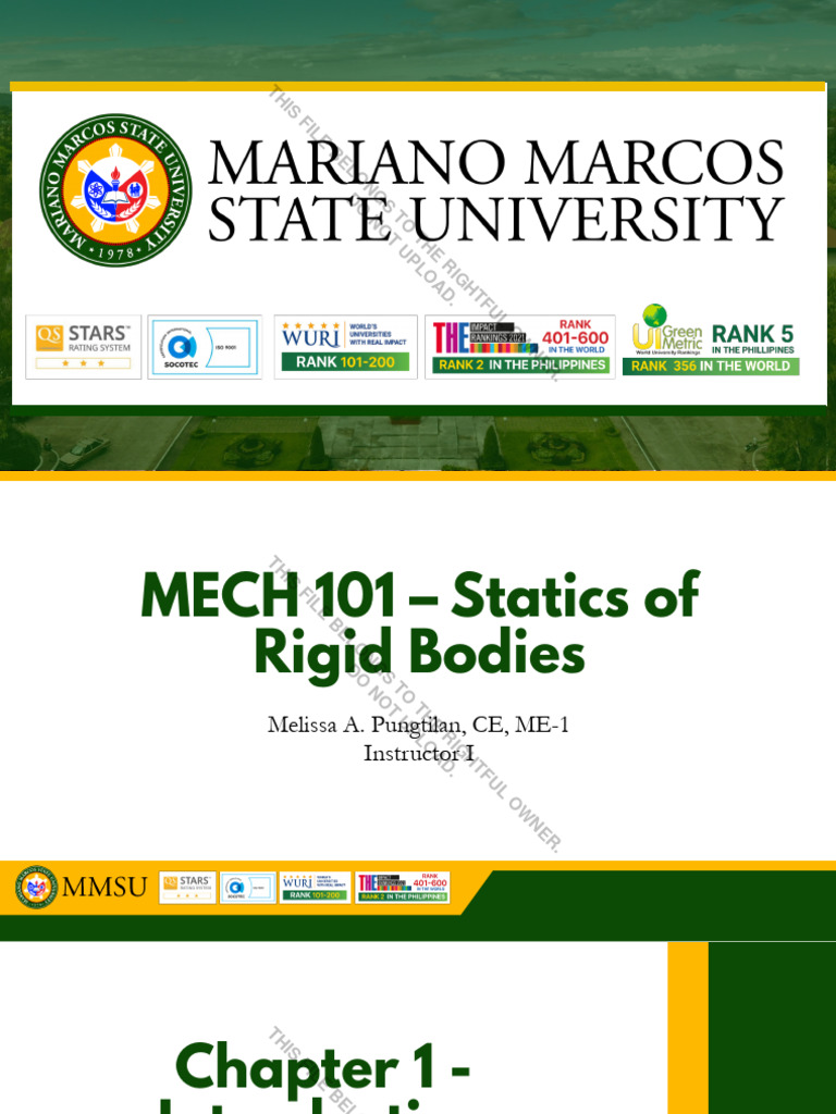 Mech 101 Chapter 1 | PDF | Force | Mechanics