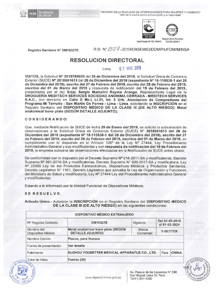 RD DDMP 0001327 2019 | PDF