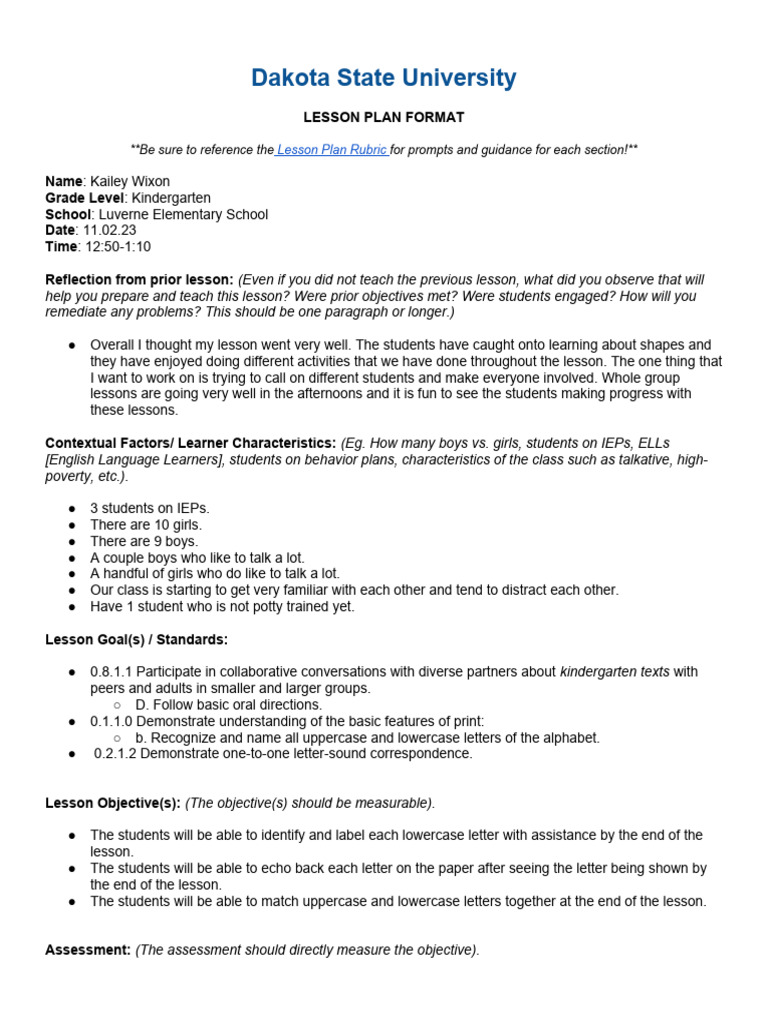Small Group Lesson Plan Fishing | PDF | Letter Case | Lesson Plan