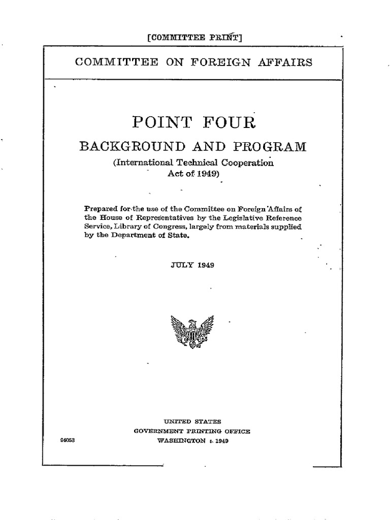 Point Four Program Overview 1949 | PDF | Investing | Foreign Direct ...