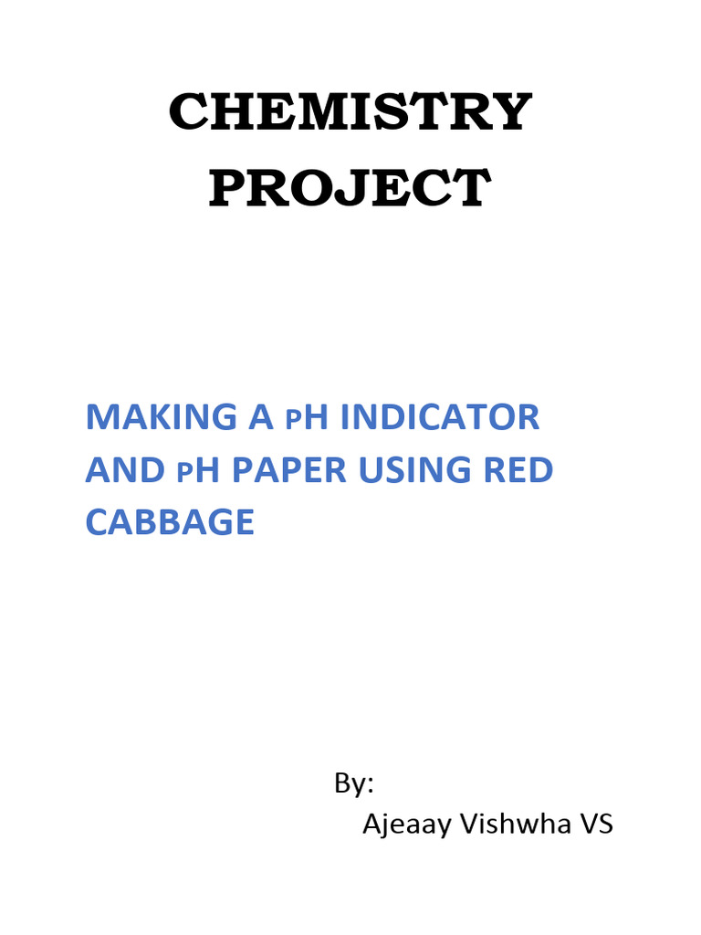 Red Cabbage pH Indicator Project | PDF | Ph | Applied And ...