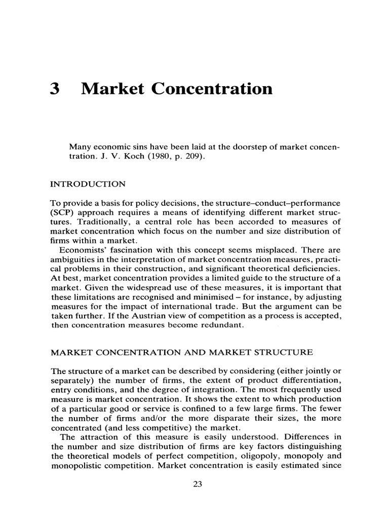 Market Concentration | PDF | Market (Economics) | Market Power