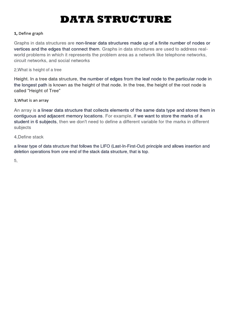 DATA STRUCTURE Short | PDF