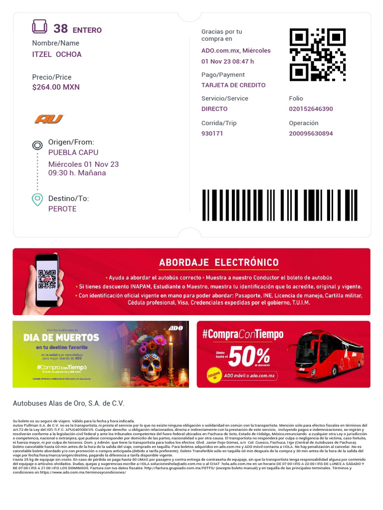Tu Boleto ADO | PDF
