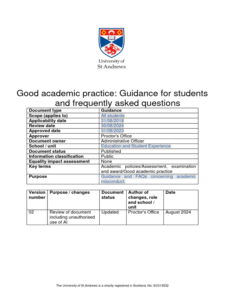 Good Academic Practice Guidance For Students Frequently Asked Questions ...