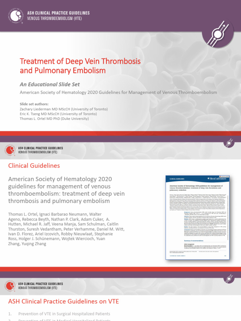 ASH 2020 VTE Treatment Guidelines | PDF | Thrombosis | Health Care