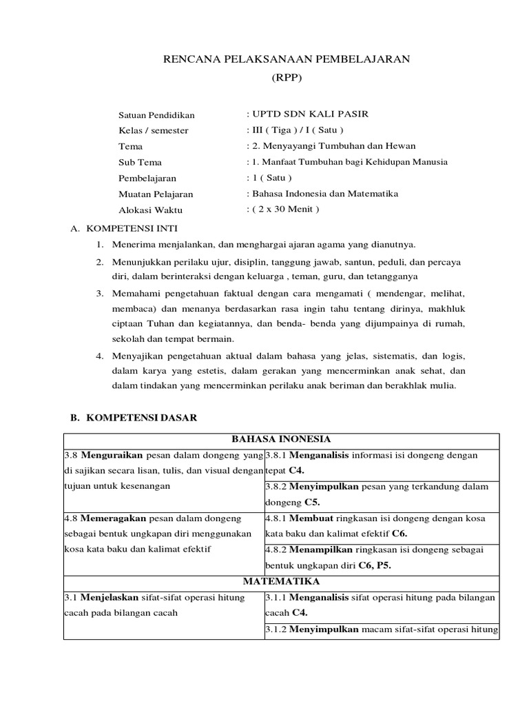 Perangkat Pembelajaran MTK, BHS JUMARI 2 | PDF