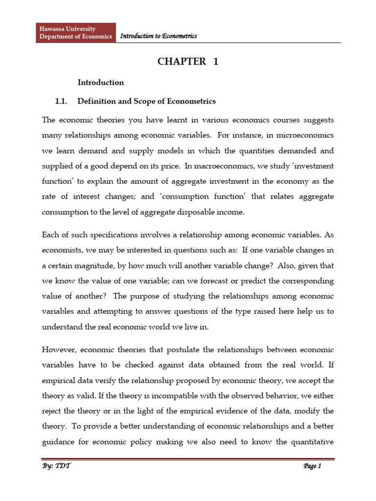 Introduction To Econometrics Pdf Econometrics Regression Analysis