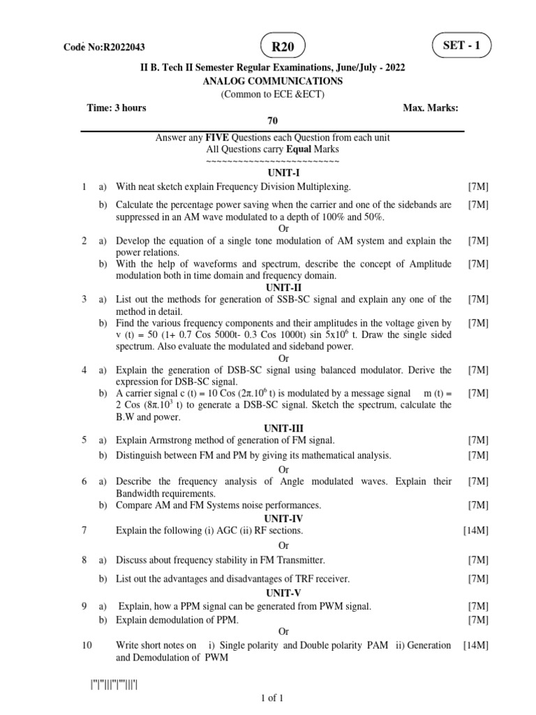 Analog Communications June July 2022 | PDF | Frequency Modulation ... Analog Communications June July 2022 | PDF | Frequency Modulation ...