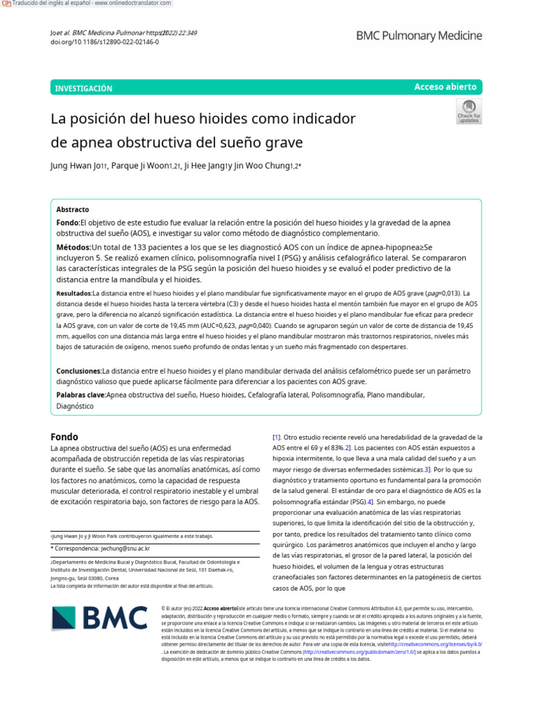 Hyoid Bone Position As An Indicator of Severe Obstructuve Sleep Apnea ...