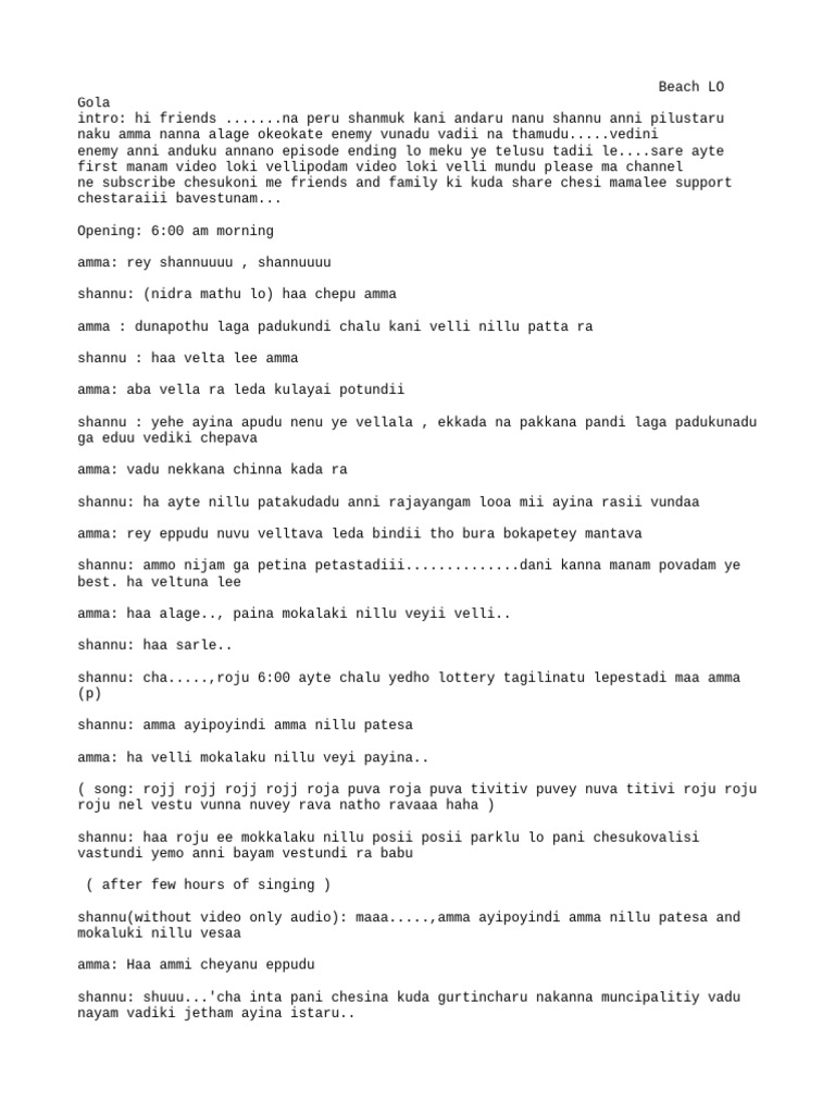 Beach Lo Gola Script | PDF