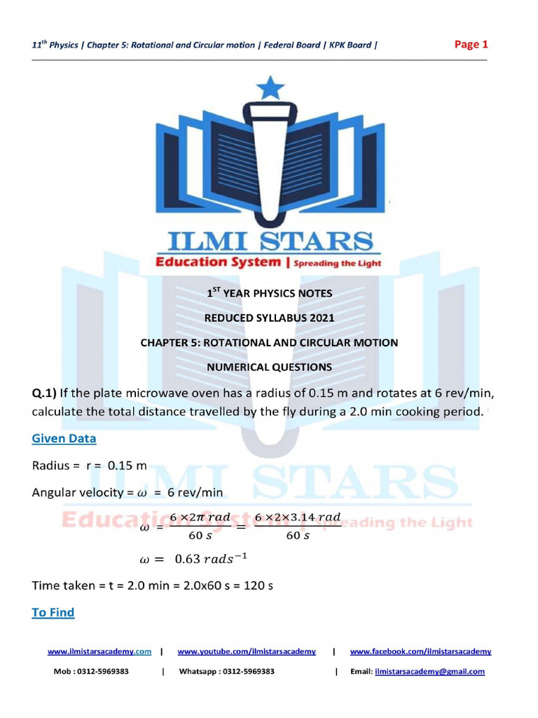 Class 11 Physics Chapter 5 Numerical Questions | PDF