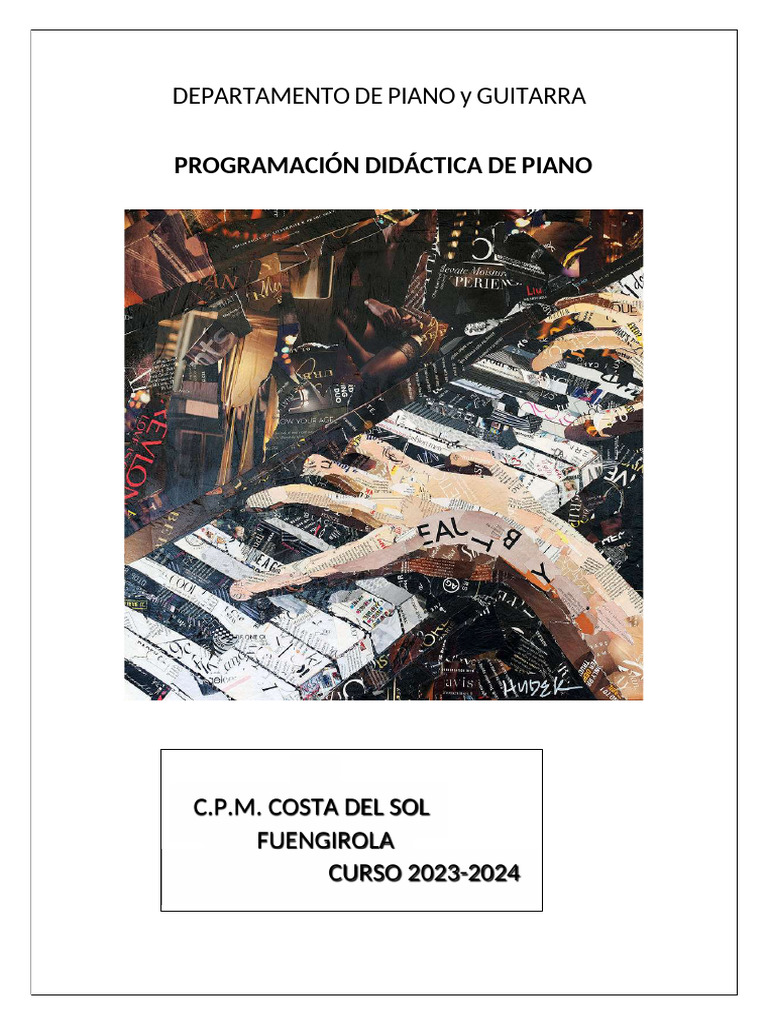 PD-PIANO 2023-2024 Fuengirola | PDF | Plan de estudios | Piano