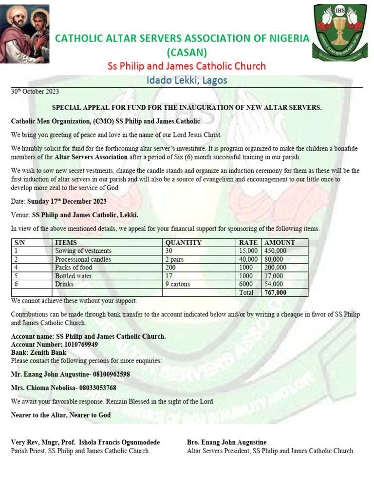 Catholic Altar Servers Association of Nigeria | PDF | Altar | Catholic ...