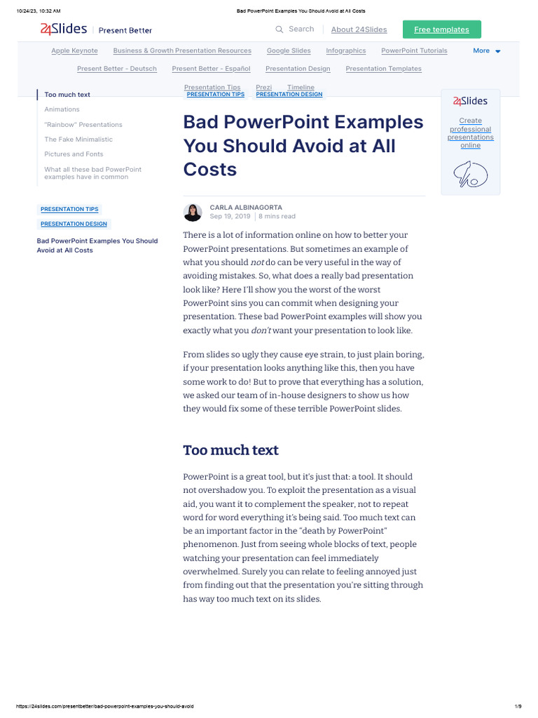 Bad PowerPoint Examples You Should Avoid at All Costs | PDF | Microsoft ...