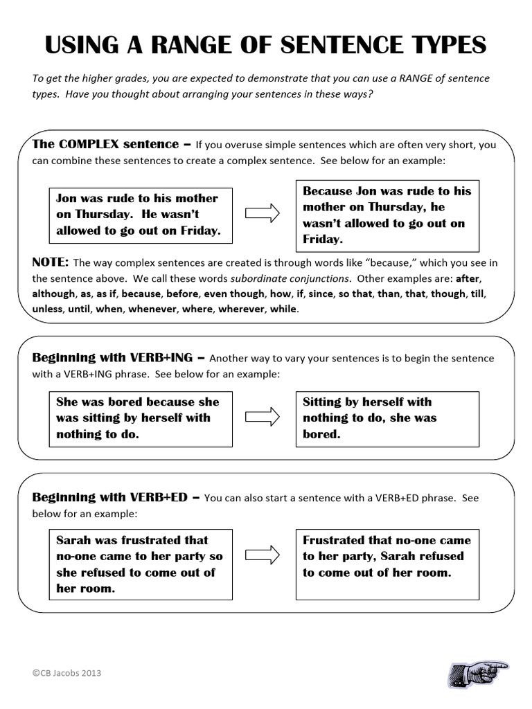 L3 Using-A-Range-Of-Sentences | PDF | Sentence (Linguistics) | Grammar