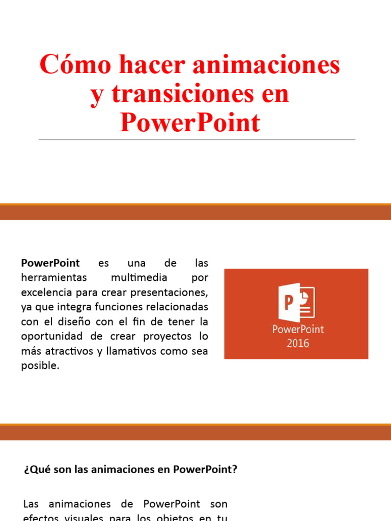 Cómo Hacer Animaciones y Transiciones en PowerPoint | PDF | Microsoft ...