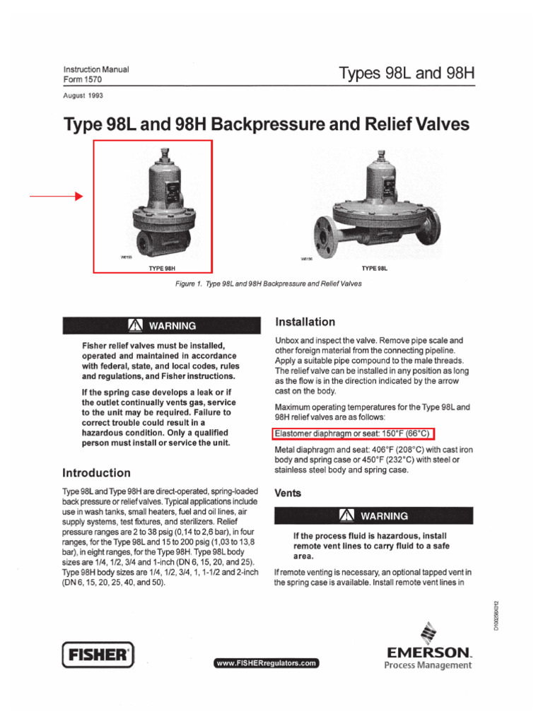 g2h0 Fisher Reliefvalve 98h | PDF