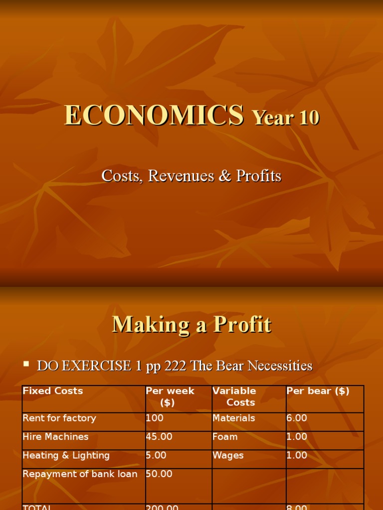 Chapter 13 Cost Revenue Profits | PDF | Economics | Business Economics