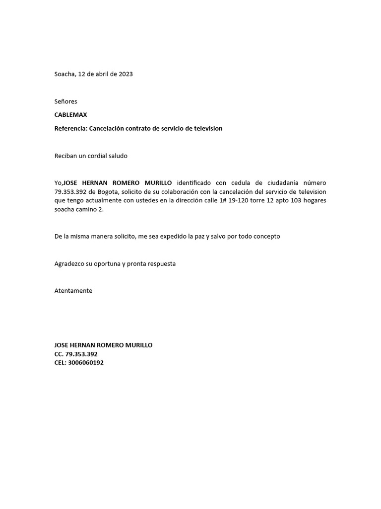 Carta Cable Max | PDF