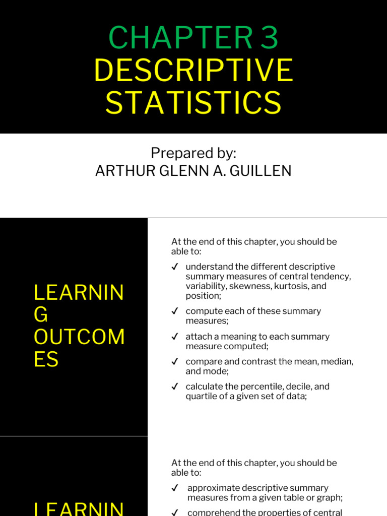 Chapter 3 DESCRIPTIVE STATISTICS FOR EDA | PDF | Mode (Statistics ...