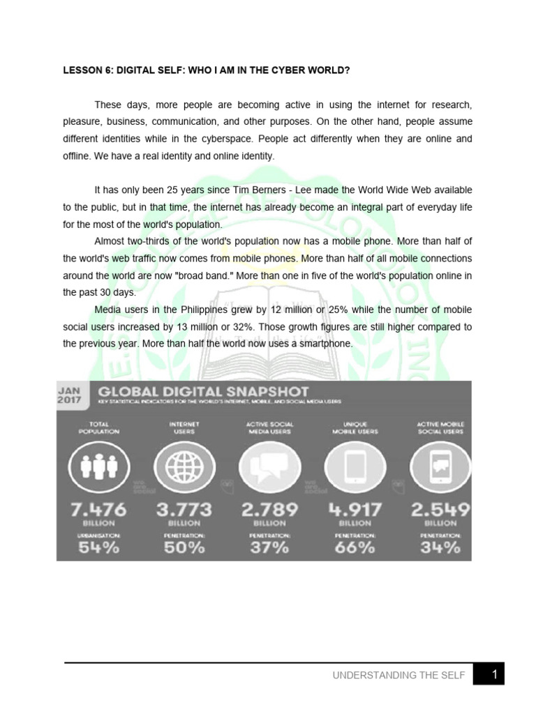 Lesson 6 Thedigital Self | PDF | Gender | Gender Studies