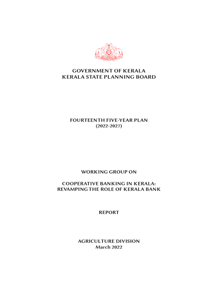 Cooperative Banking in Kerala Revamping The Role of Kerala Bank | PDF ...