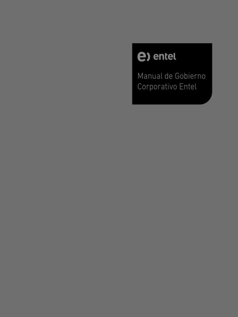 Manual Gobierno Corporativo Entel | PDF | Sociedad | Corporaciones