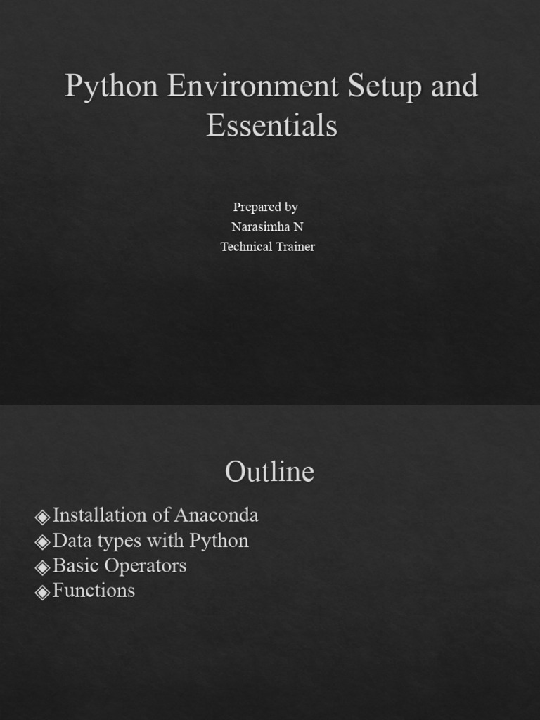 Python Environment Setup and Essentials-1 | PDF | Installation ...