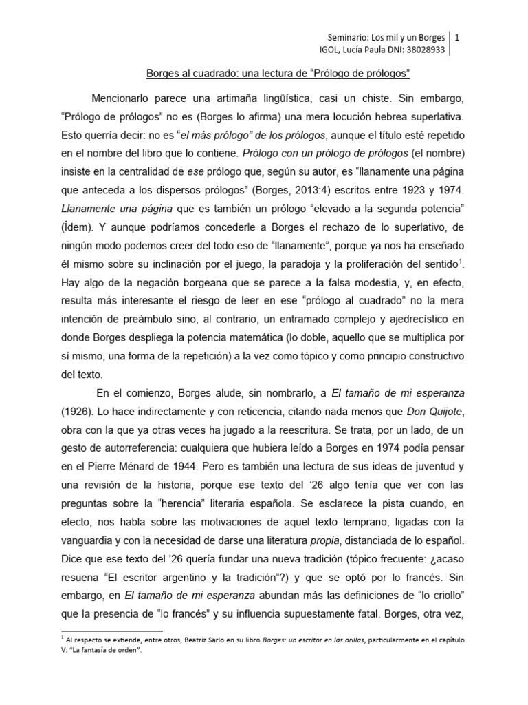 Tp Borges Prólogo de prólogos | PDF