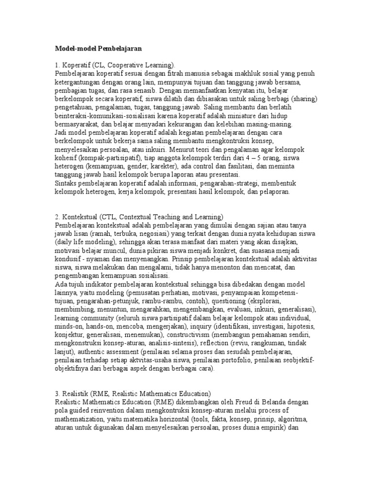 Model Pembelajaran | PDF