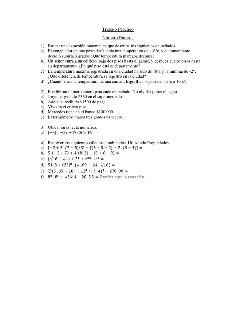 Trabajo Practico N Enteros | PDF