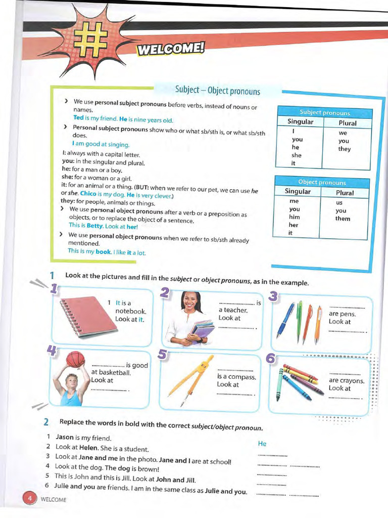 #English 1 - #Welcome + #1 - Grammar Book | PDF | Grammatical Number ...